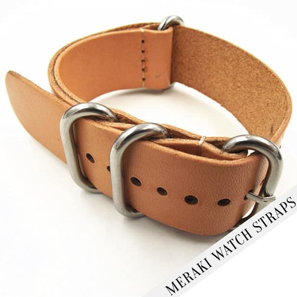 Tan - 22mm - Genuine Leather Watch Strap - Meraki Watch Straps